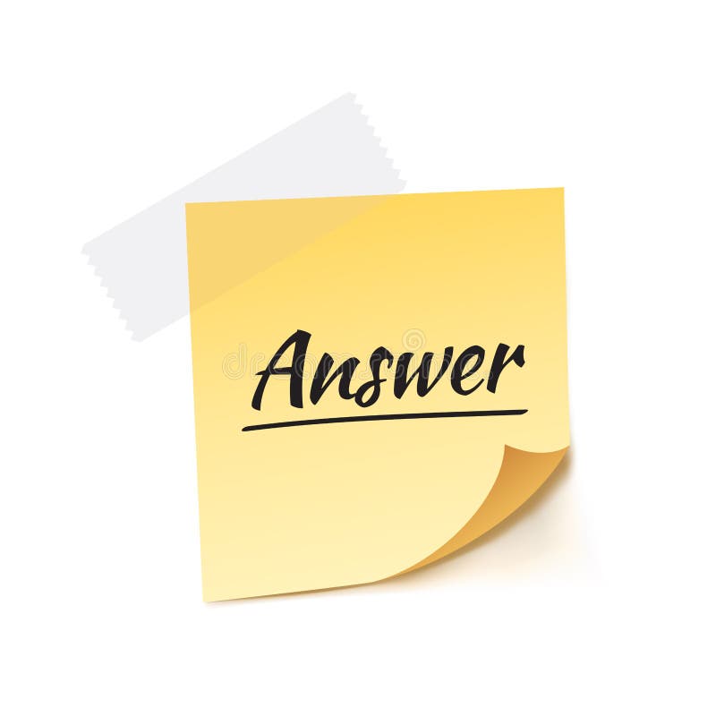 Answer Stick Note Vector Illustration Stock Vector - Illustration of ...