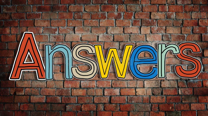 Answer Word Concepts on Brick Wall Stock Image - Image of feedback ...