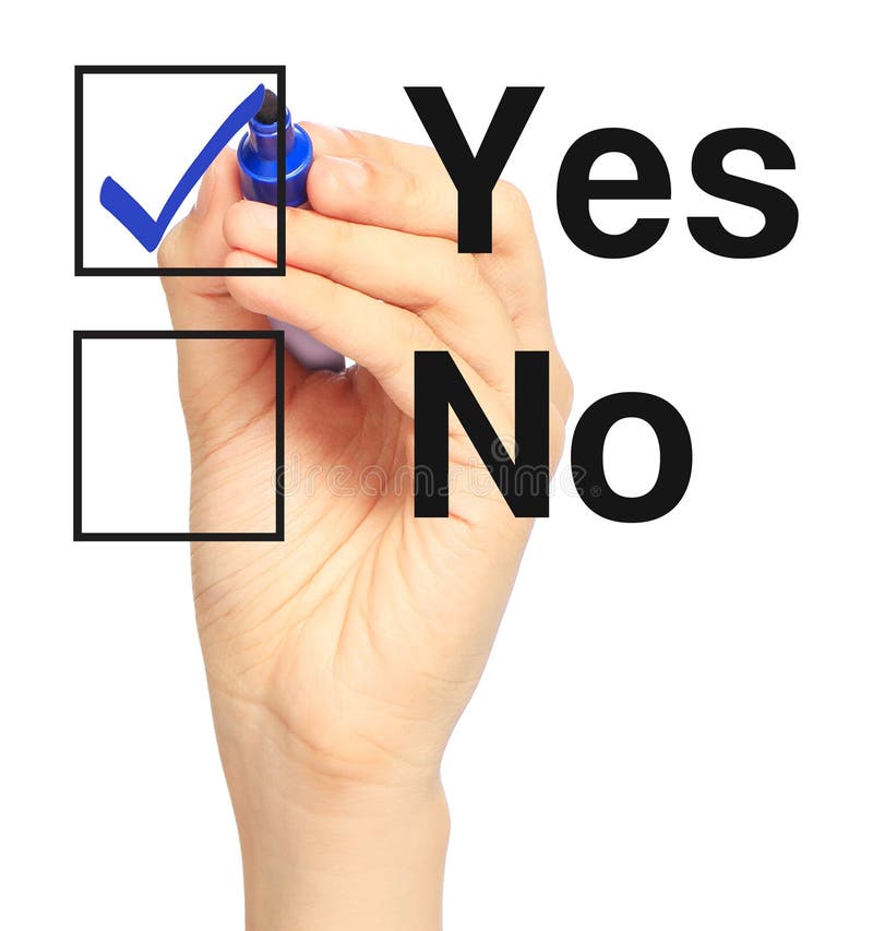 The Answer is Yes stock photo. Image of making, hand - 32452812