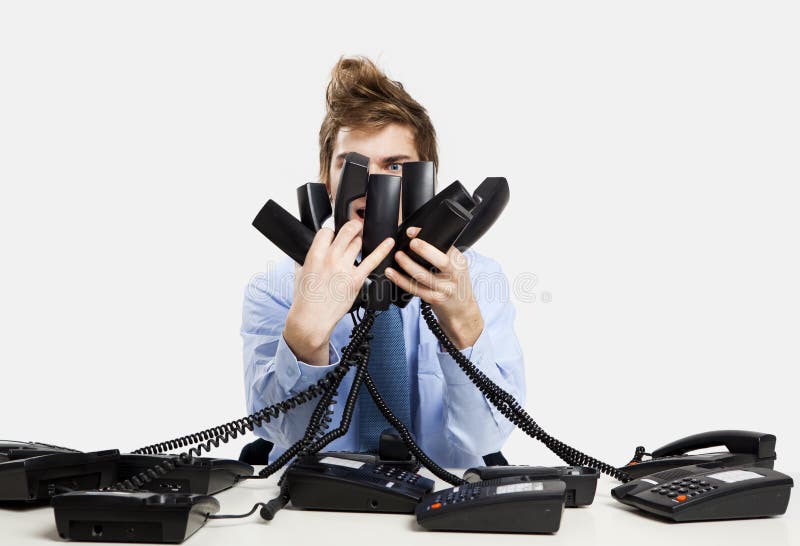 Answering calls stock photo. Image of background, handsome - 36228342