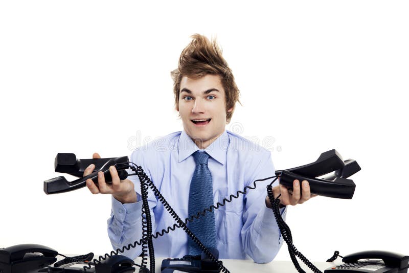 Answering Multiple Calls at the Same Time Stock Image - Image of phone ...