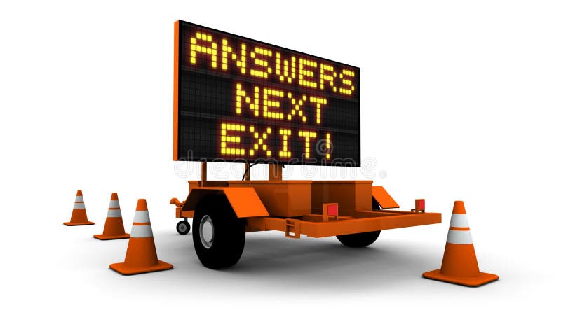Answers Next Exit - Construction Sign Message Stock Video - Video of ...
