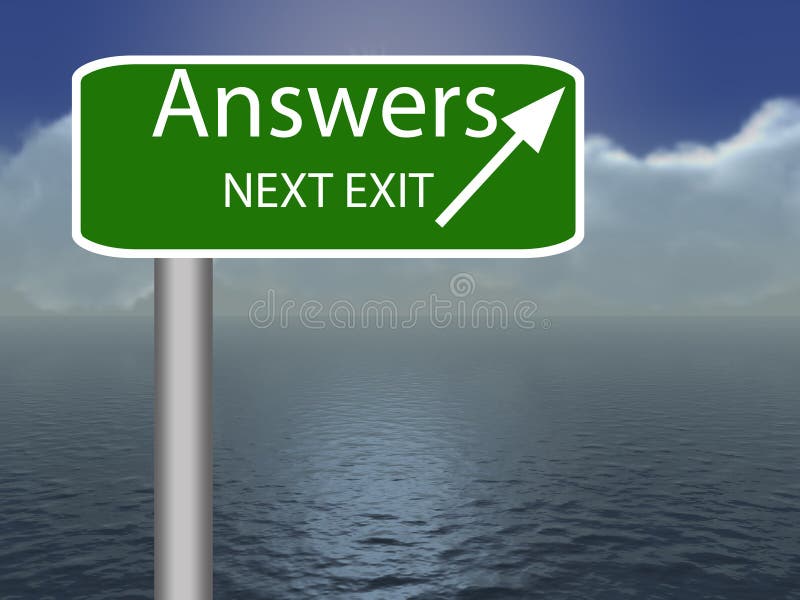 Answers Freeway Exit Sign stock illustration. Illustration of direction ...