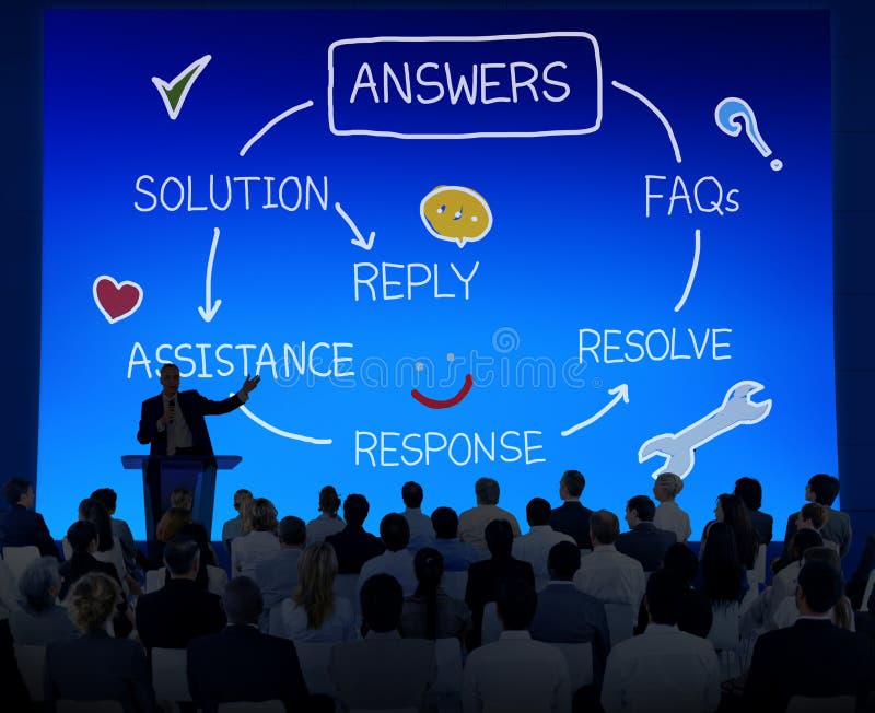Answers Solution Response Question Solving Concept Stock Illustration ...