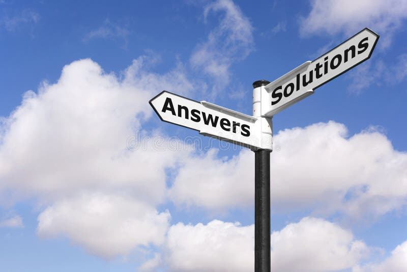 Answers and Solutions Signpost Stock Image - Image of sign, concept ... Answers and Solutions Signpost Stock Image - Image of sign, concept ...
