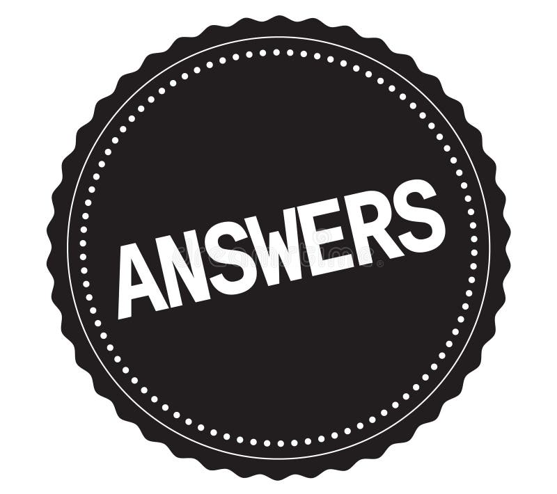 ANSWERS Text, on Rectangle, Zig Zag Pattern Stamp Sign. Stock ...