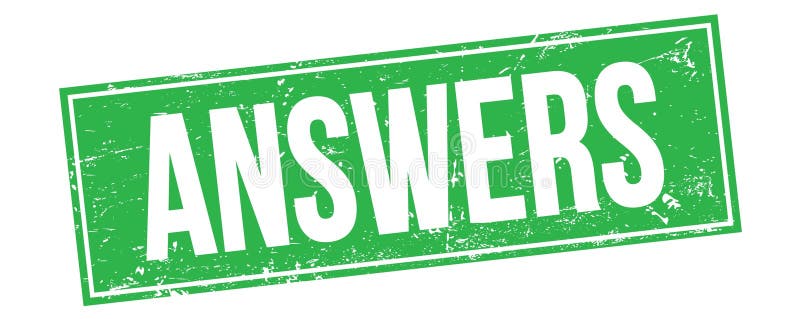 ANSWERS Text, on Vintage Yellow Sticker Stamp. Stock Illustration ...