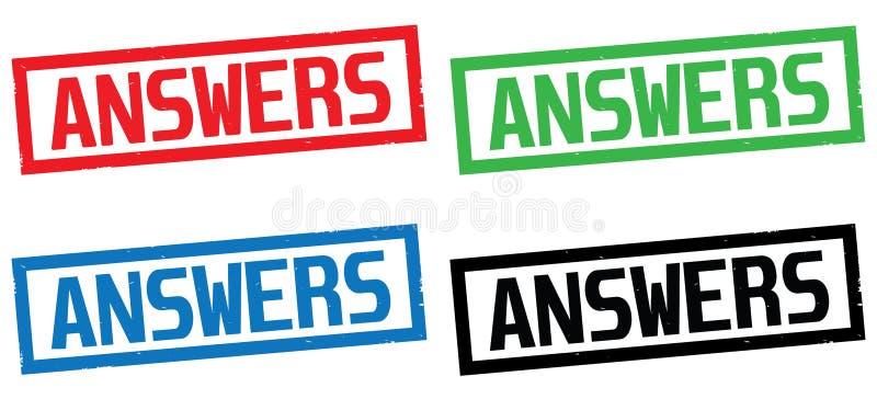 ANSWERS Text, on Rectangle Border Stamp Sign. Stock Illustration ...