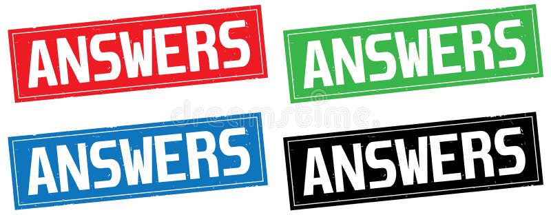 ANSWERS Text, on Rectangle Stamp Sign. Stock Illustration ...