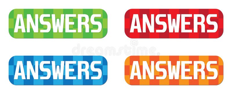ANSWERS Text, on Rectangle, Zig Zag Pattern Stamp Sign. Stock ...