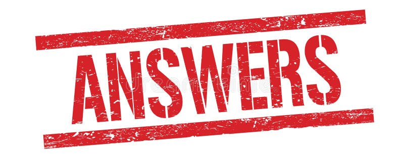 ANSWERS Text, on Vintage Yellow Sticker Stamp. Stock Illustration ...