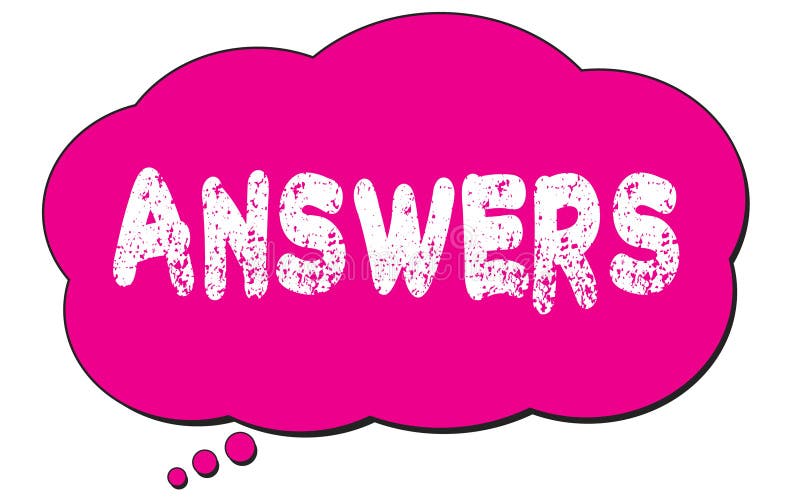 ANSWERS Text, on Cloud Bubble Sign. Stock Illustration - Illustration ...