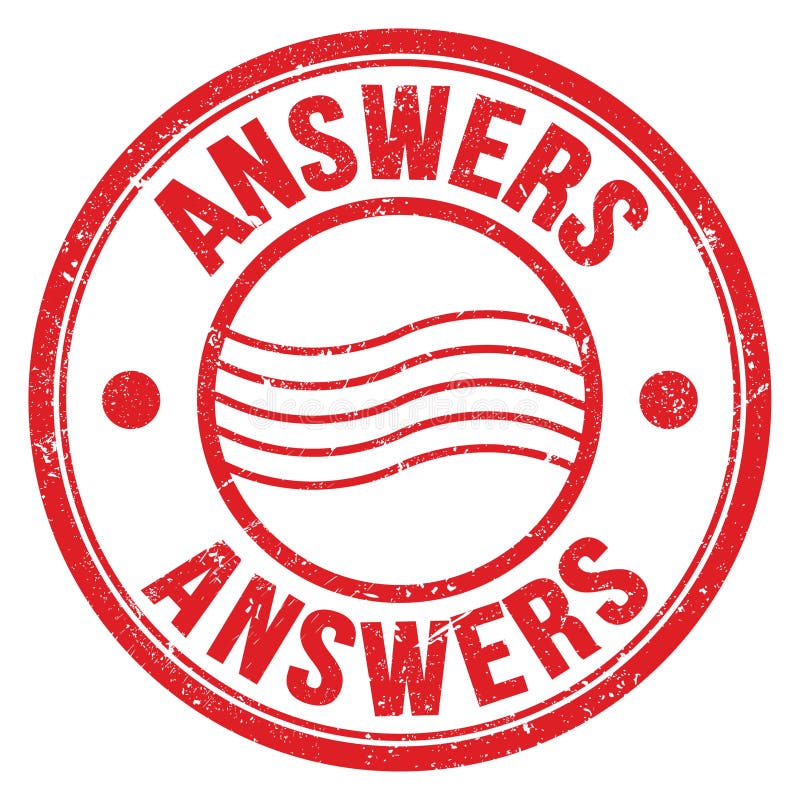 ANSWERS Text Written on Red Round Postal Stamp Sign Stock Illustration ...