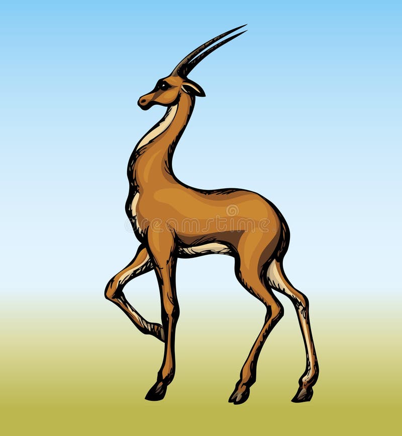Antílope Desenho do vetor ilustração do vetor. Ilustração de perfil ...
