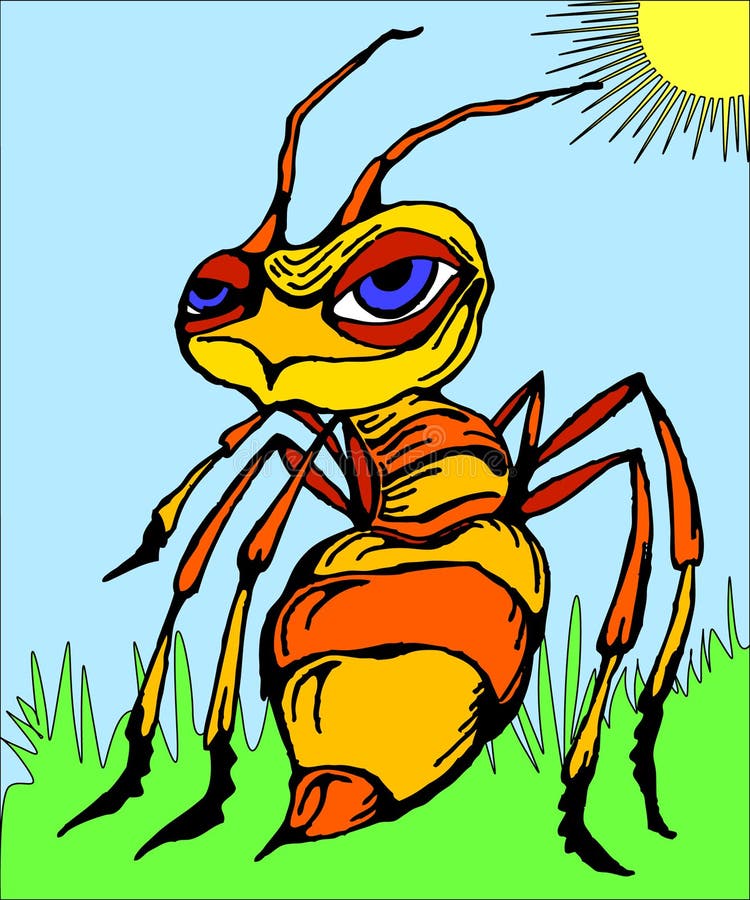 Ant stock vector. Illustration of yellow, orange, green - 7243346