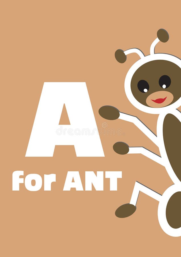 Animal Alphabet A.A For Ant Stock Vector - Illustration of letter ...