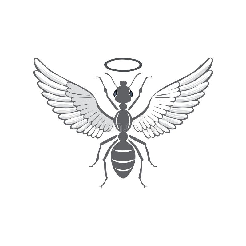 Ant with Angel Wings stock vector. Illustration of animal - 361491257