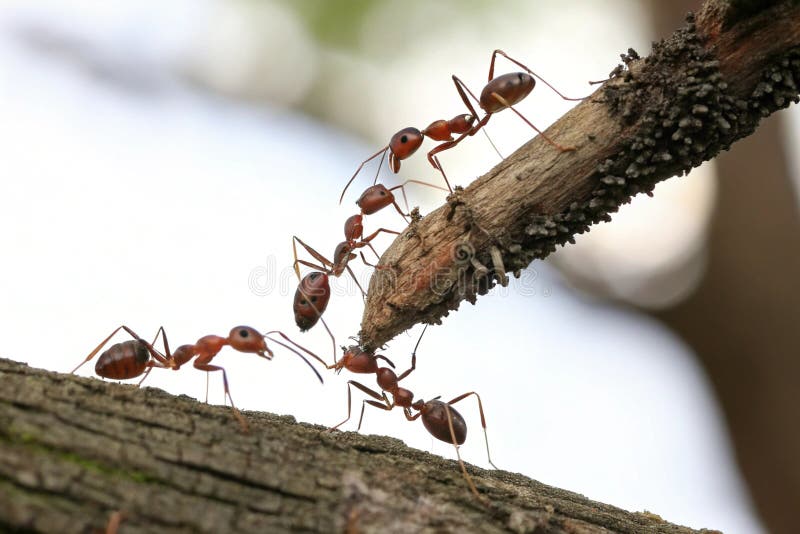 Ant Bridge: Unity and Teamwork Concept Stock Illustration ...