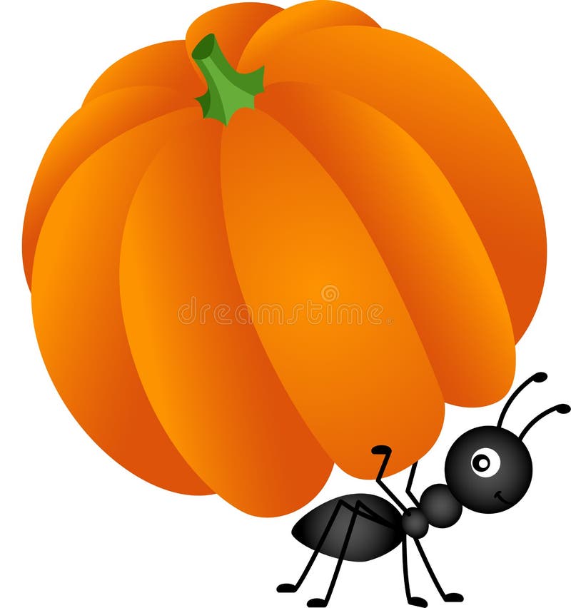 Ants Carrying Autumn Leaves and Acorns Stock Vector - Illustration of ...