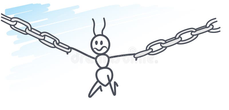 Ant and chain stock vector. Illustration of connection - 85163379