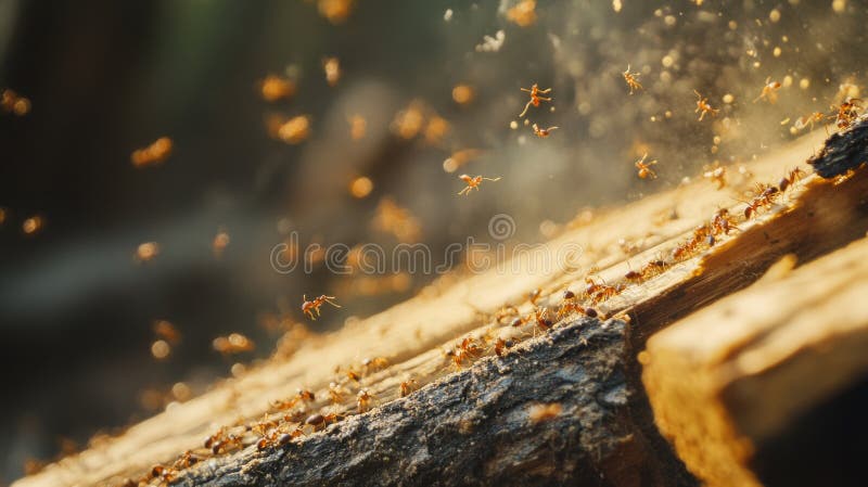 Ant Colony Swarming. Teamwork in Nature Stock Illustration ...