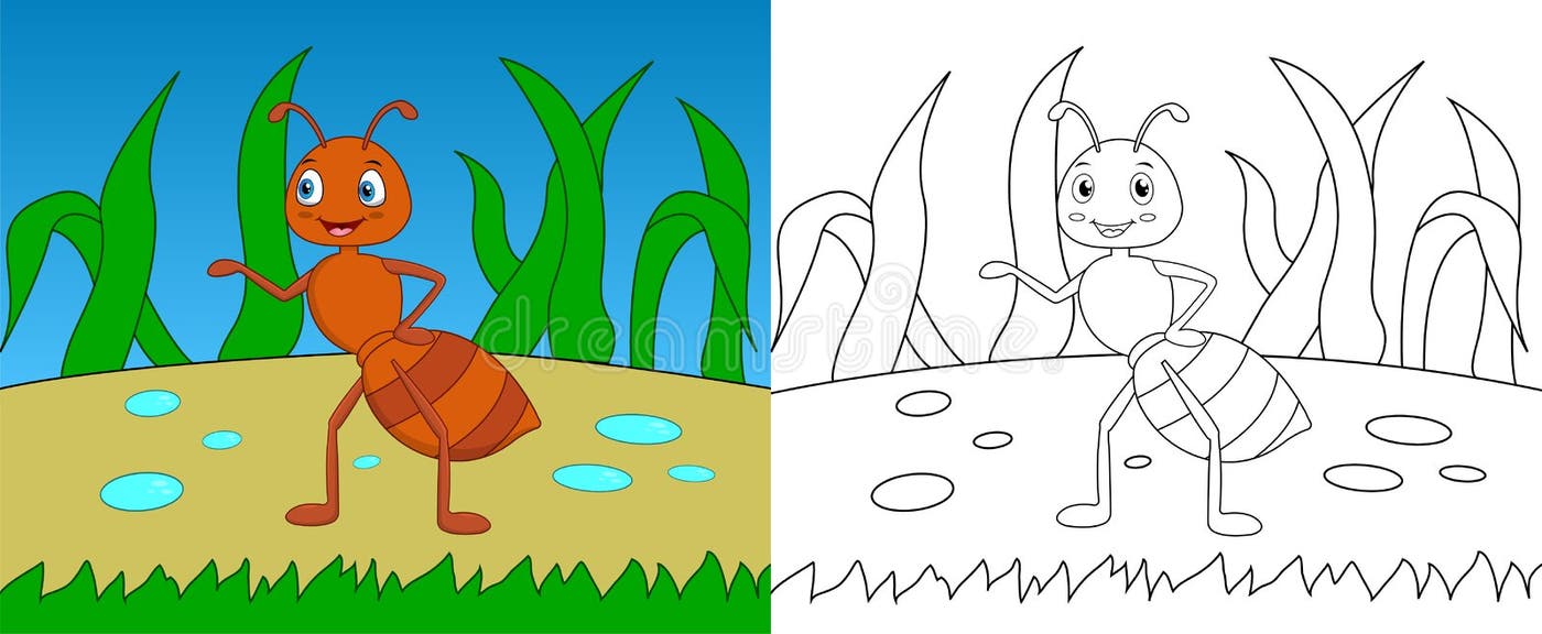 Ant Coloring Page Stock Illustrations – 599 Ant Coloring Page Stock ...