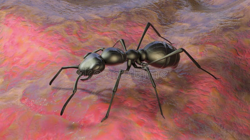 3D Illustration of an Ant, Displaying Its Intricate Body Structure and ...