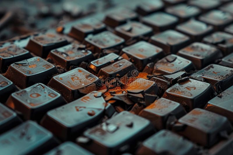 Ant Exploring a Dusty Keyboard Close-up Stock Photo - Image of ...