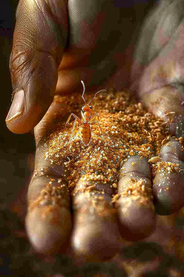 Ant Exploring Human Terrain Stock Illustration - Illustration of ...