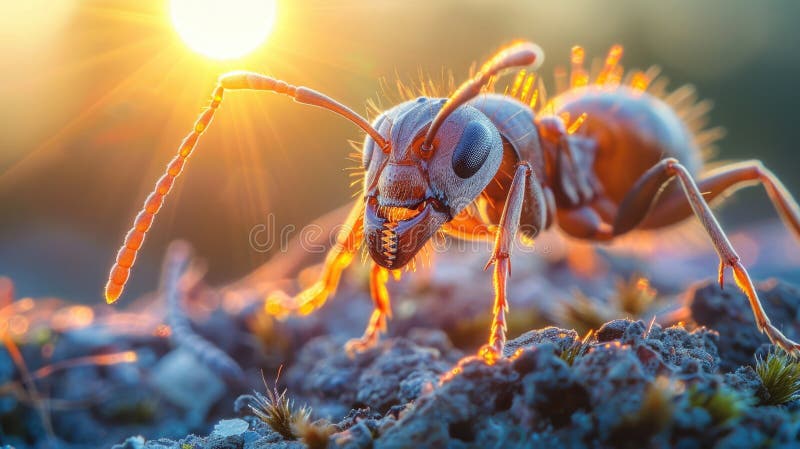 Ant Eye Close-Up with Sun Backlight in Pastel Pink Habitat Stock Image ...