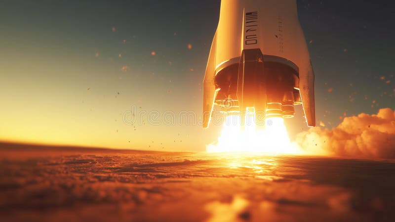 Ant-eye View of a Massive Rocket on Its Launchpad, Moments before ...