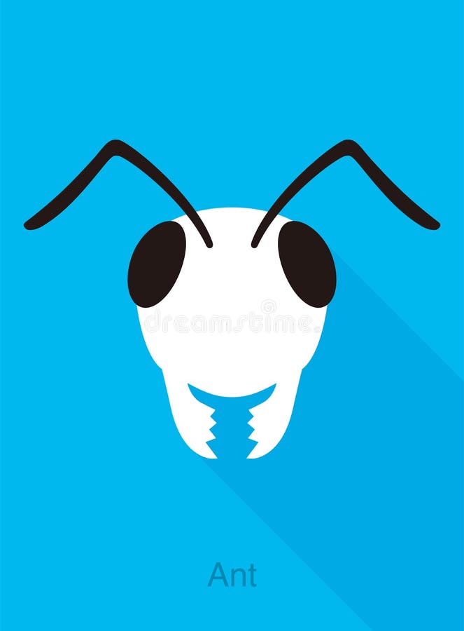 Ant face icon flat design stock vector. Illustration of design - 246341066