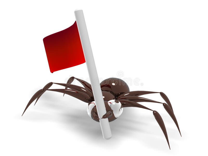 Ant with a flag stock illustration. Illustration of dimensional - 10125754