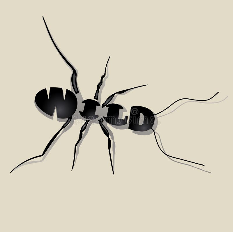 Ant, font composition stock vector. Illustration of element - 122180885