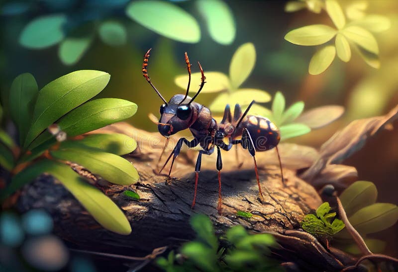 Ant in the Forest in the Wild, Summer Day. Generate Ai. Stock ...