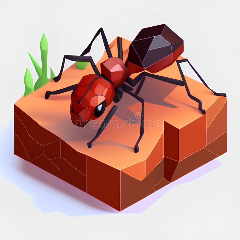 Ant on the Ground. 3D Illustration. 3D Rendering Stock Illustration ...