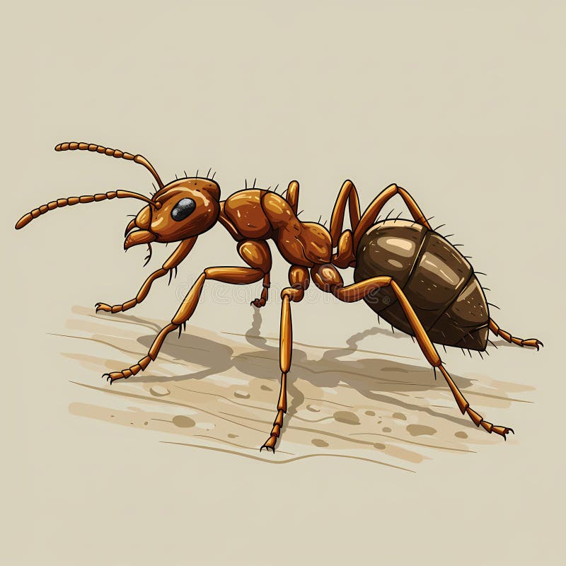 Ant Hand Drawn in Engraving Style. Vector Illustration Isolated on ...