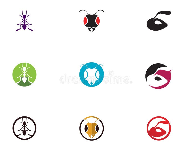 Ant Head Logo Template Vector Illustration Stock Vector - Illustration ...