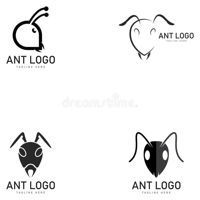 Ant Head Logo Template Vector Illustration Design Stock Vector ...