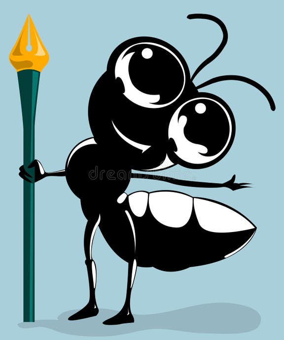 The ant holding pen stock vector. Illustration of business - 22515289