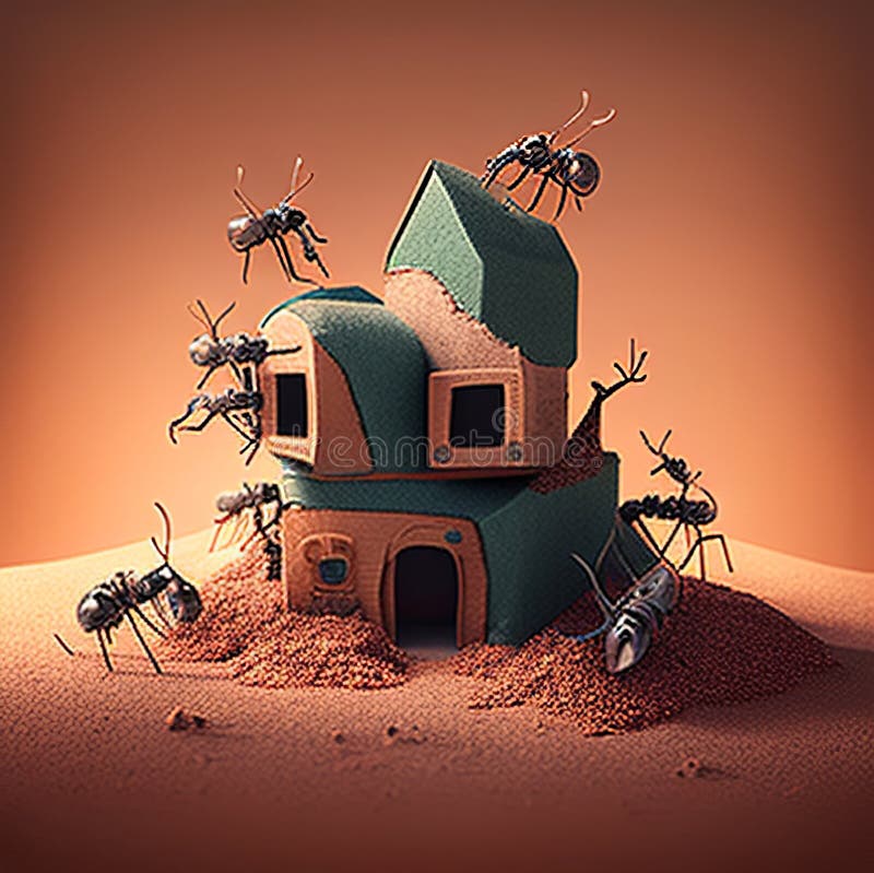 Ant house illustration stock illustration. Illustration of painting - 272380909