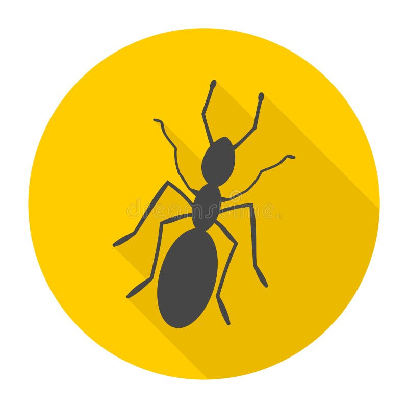 Ant icon with long shadow stock vector. Illustration of business - 83737422