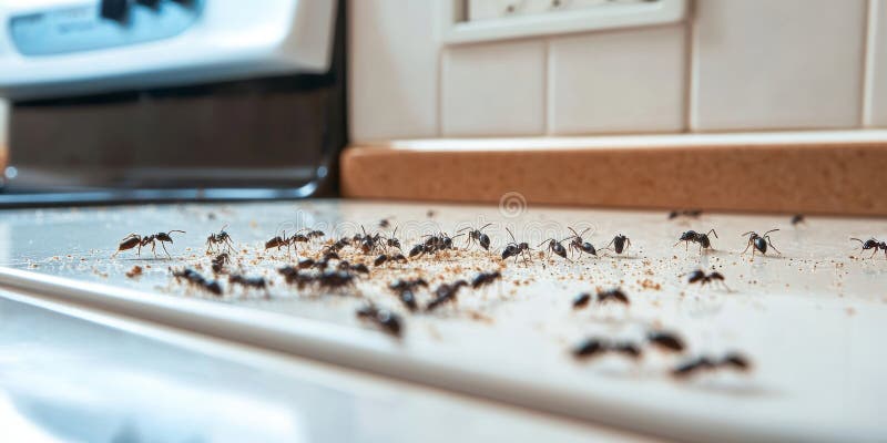 Ant Infestation Ants Crawling on Kitchen Counter, Unhygienic Kitchen ...