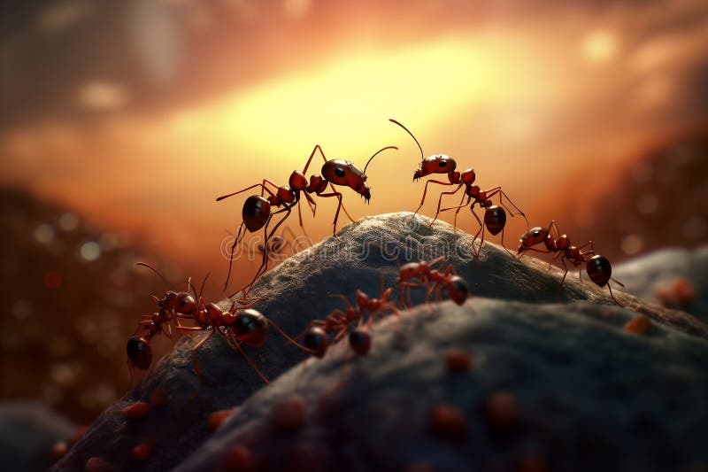 Ant Leader Showcasing the Power of Teamwork, Ai Generative Stock ...