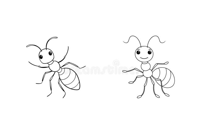 Ant Line Art Vector Icon. Thin Line Illustration for Easy Customization ...