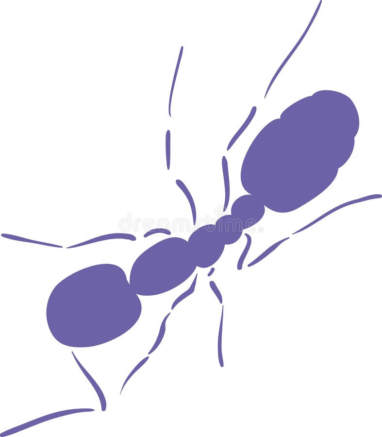 Ant Logo Blue Color, Isolated Object on White Background, Vector ...