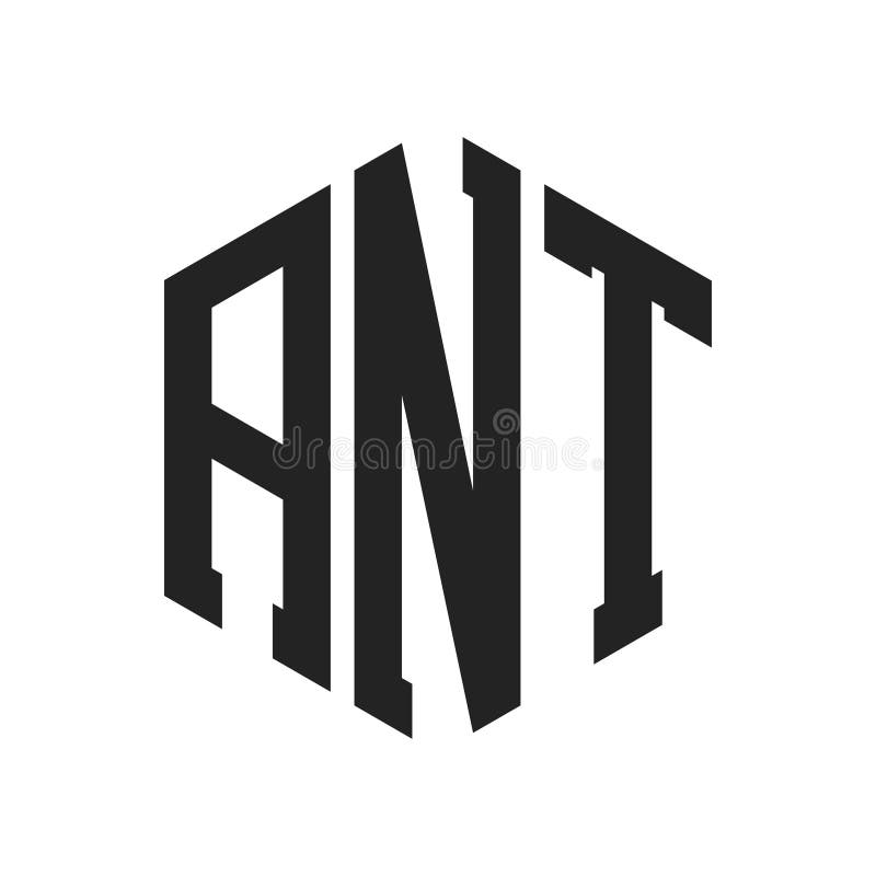 ANT Logo Design. Initial Letter ANT Monogram Logo Using Hexagon Shape ...