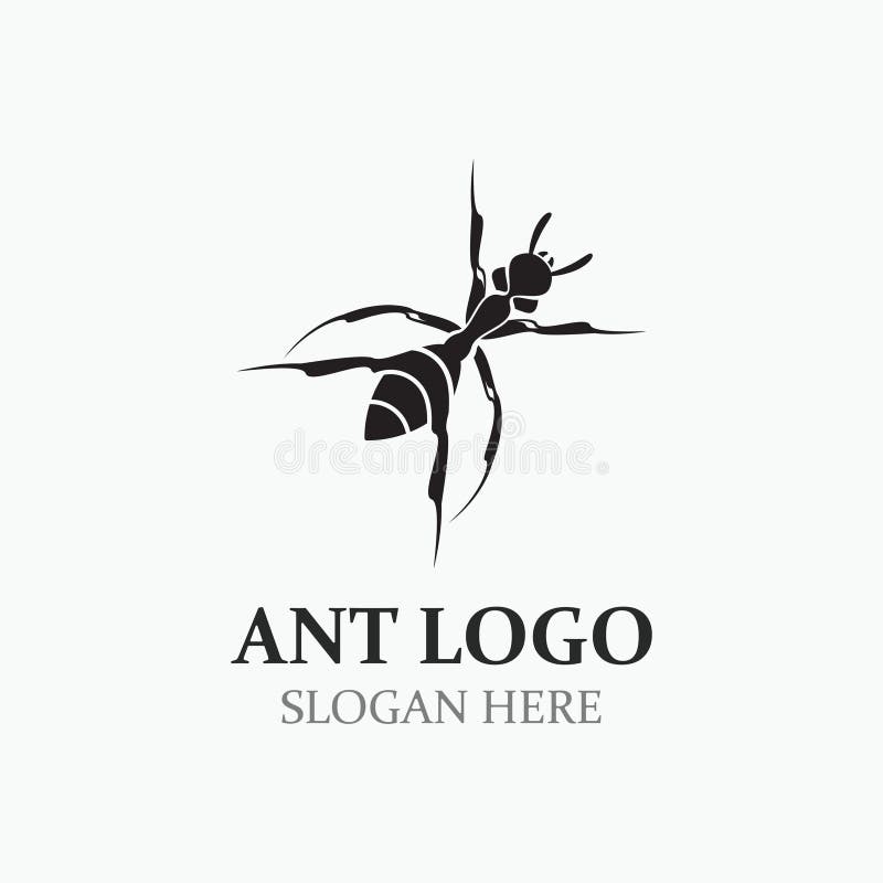 Ant Logo Design Silhouette. Isolated Animal Ants on Background Design ...