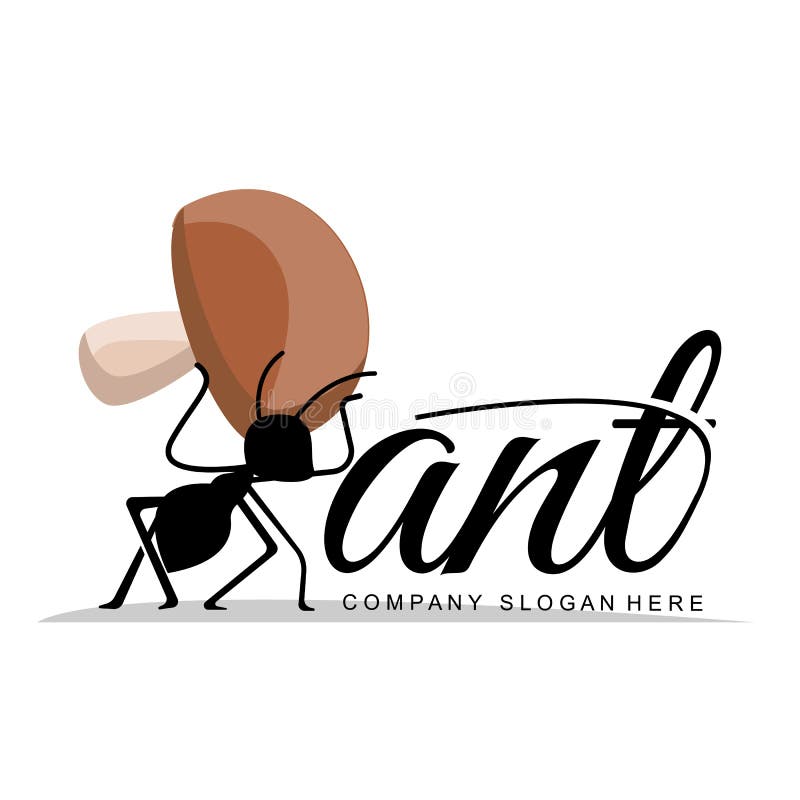 Ant Logo Design, Team and Compact Working Animals Vector Illustration ...