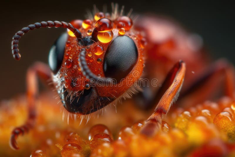 Ant, Macro Photography, Close Up Shallow Focus. Generative AI Stock ...